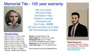 Memorial Tiles - Permanent Custom Tiles - Pictured Tile