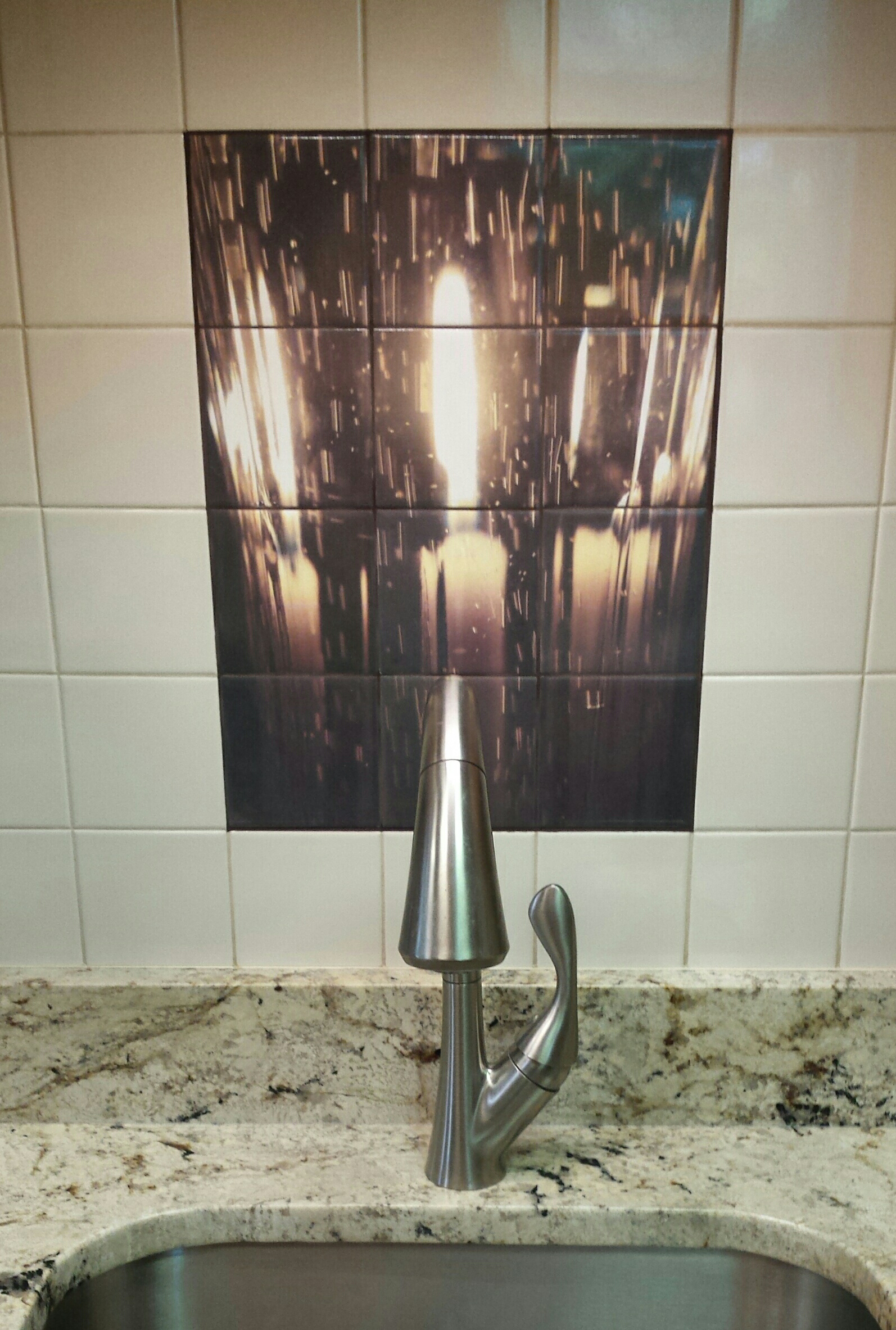 Kitchen Backsplash Pictured Tiles - Permanent Custom Tiles - Pictured Tile